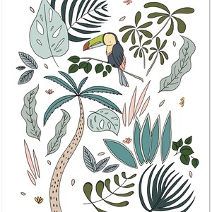 Jungle Boho Nursery Art Safari Nursery Decor Bird Nursery Art Jungle ...