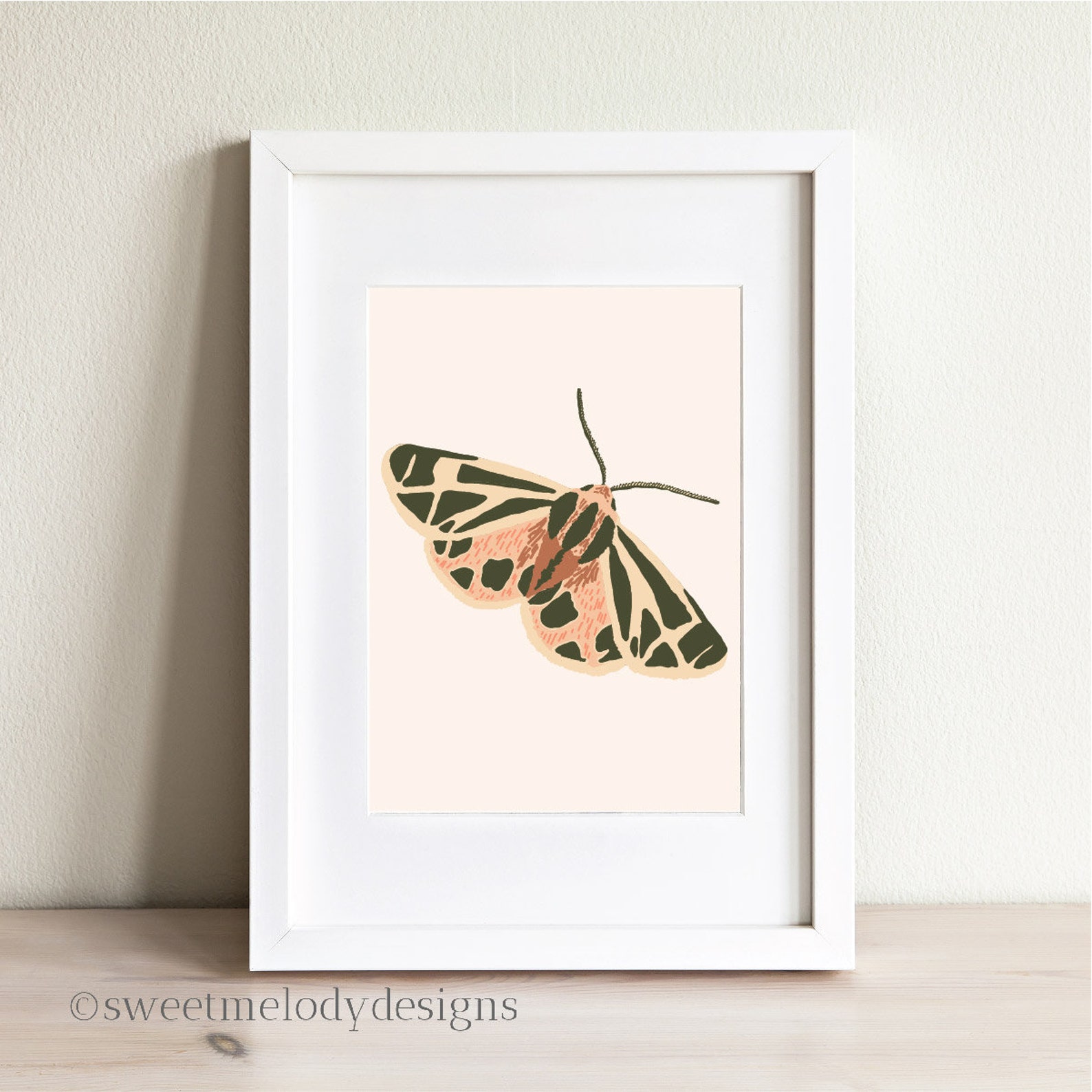 Tiger Moth Illustration Moth Art Print Harnessed Tiger - Etsy