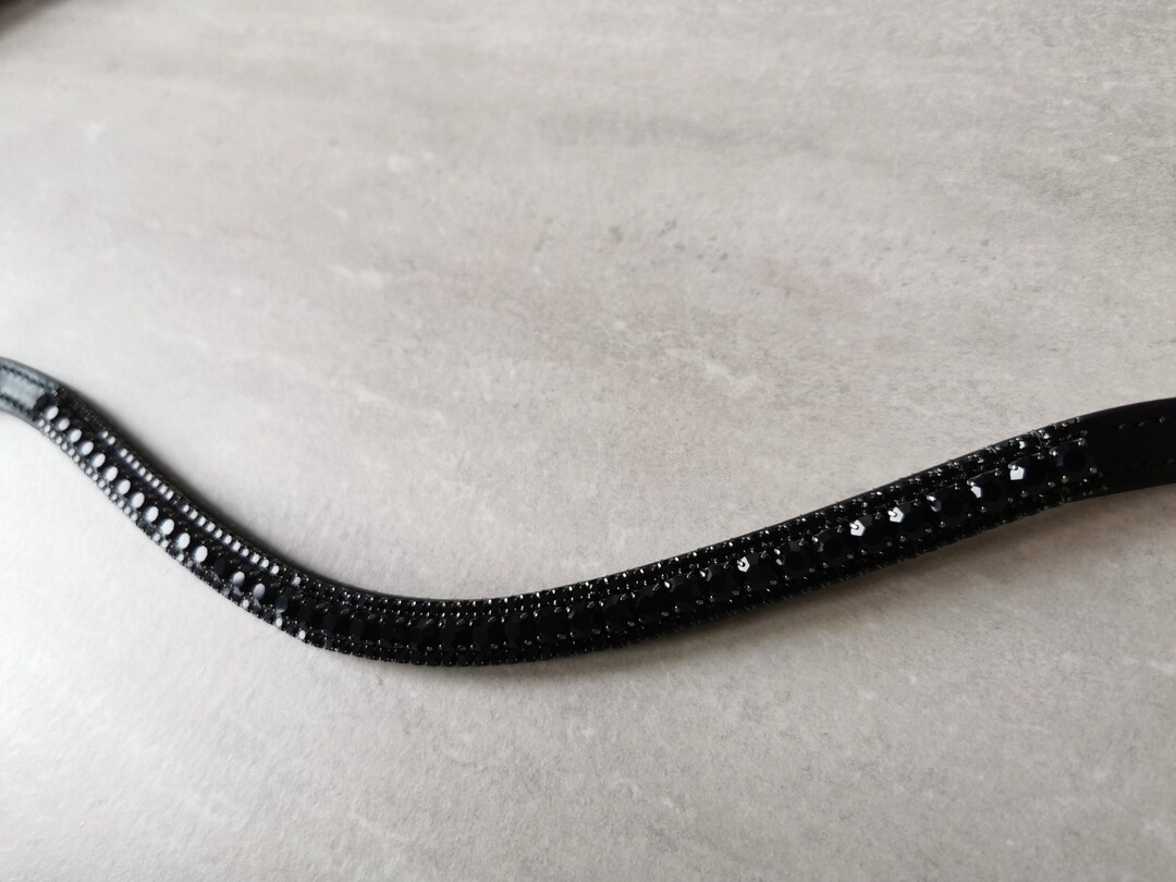 Full Black Browband With Preciosa Crystals in High Quality Chains ...