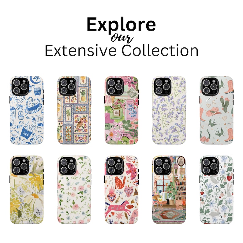 Green Fern Phone Case: Botanical Meadow Wildflower Garden iPhone 17 16 ...