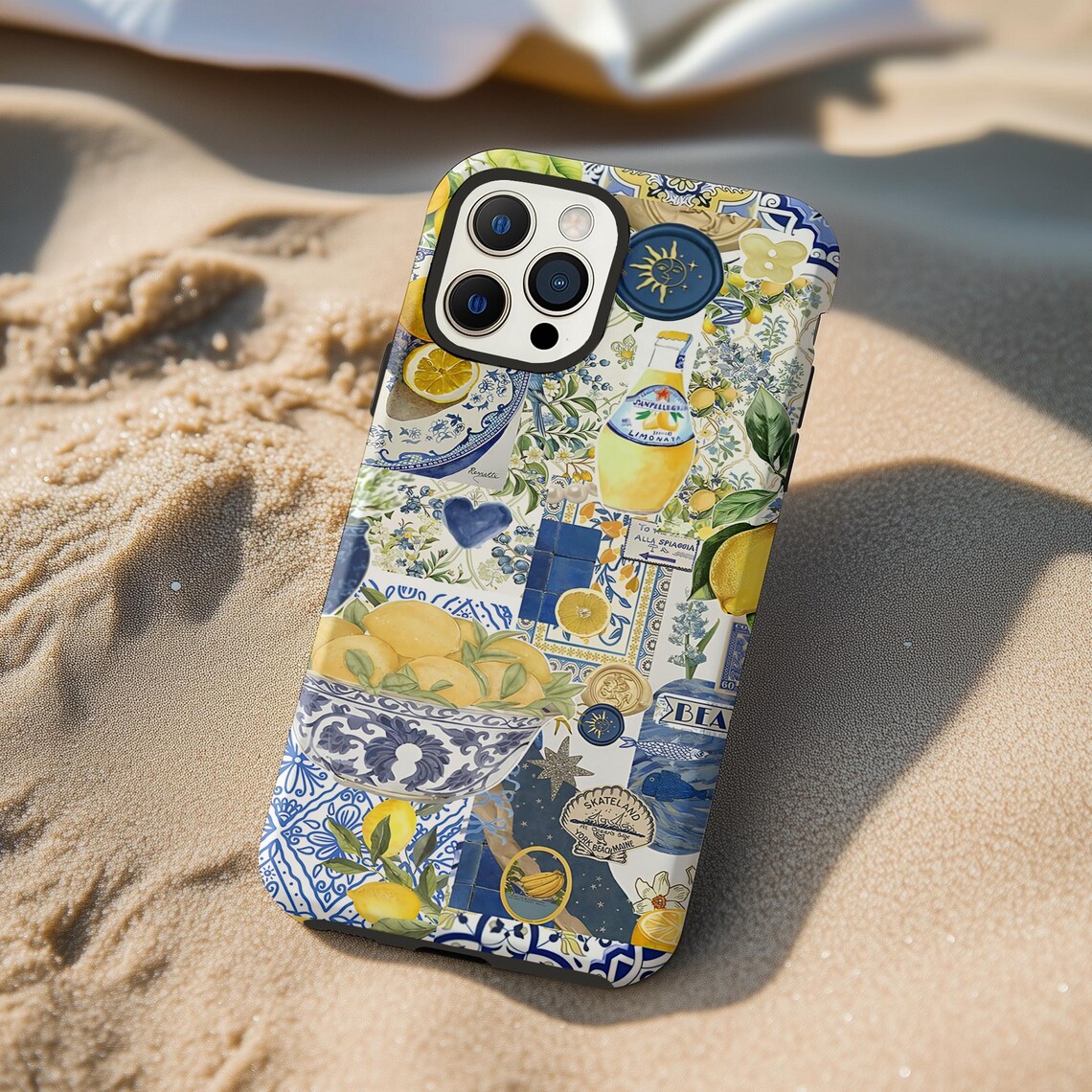 Lemon Limoncello Collage Phone Case, Mediterranean Citrus iPhone Cover ...