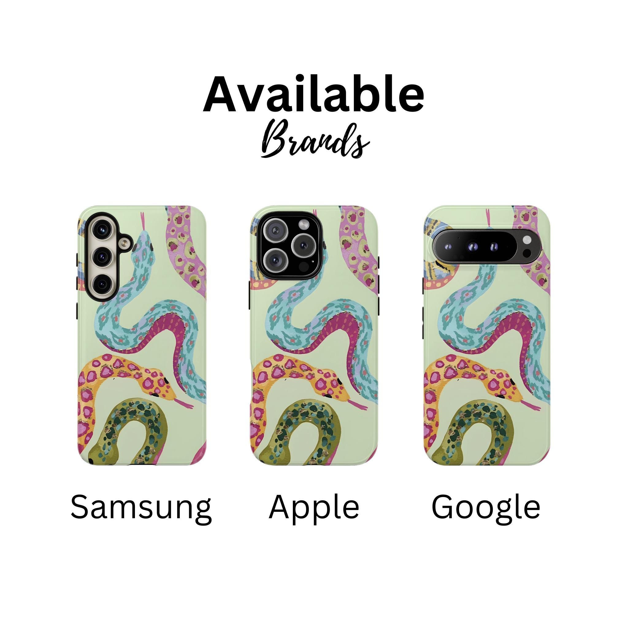 Artistic Snake Phone Case, Hand-painted Serpent Bold Unique Animal ...