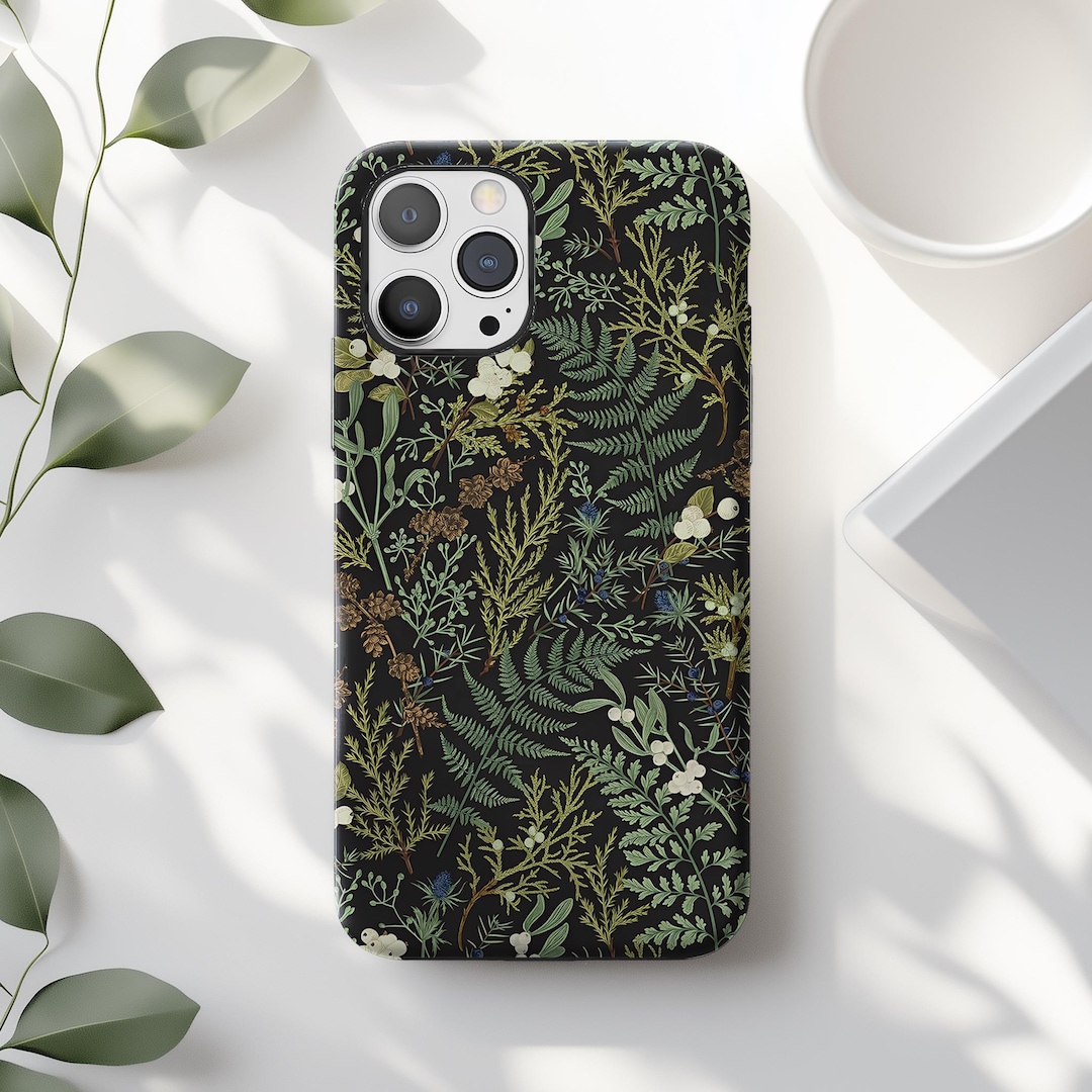 Green Fern Phone Case: Botanical Meadow Wildflower Garden iPhone 17 16 ...