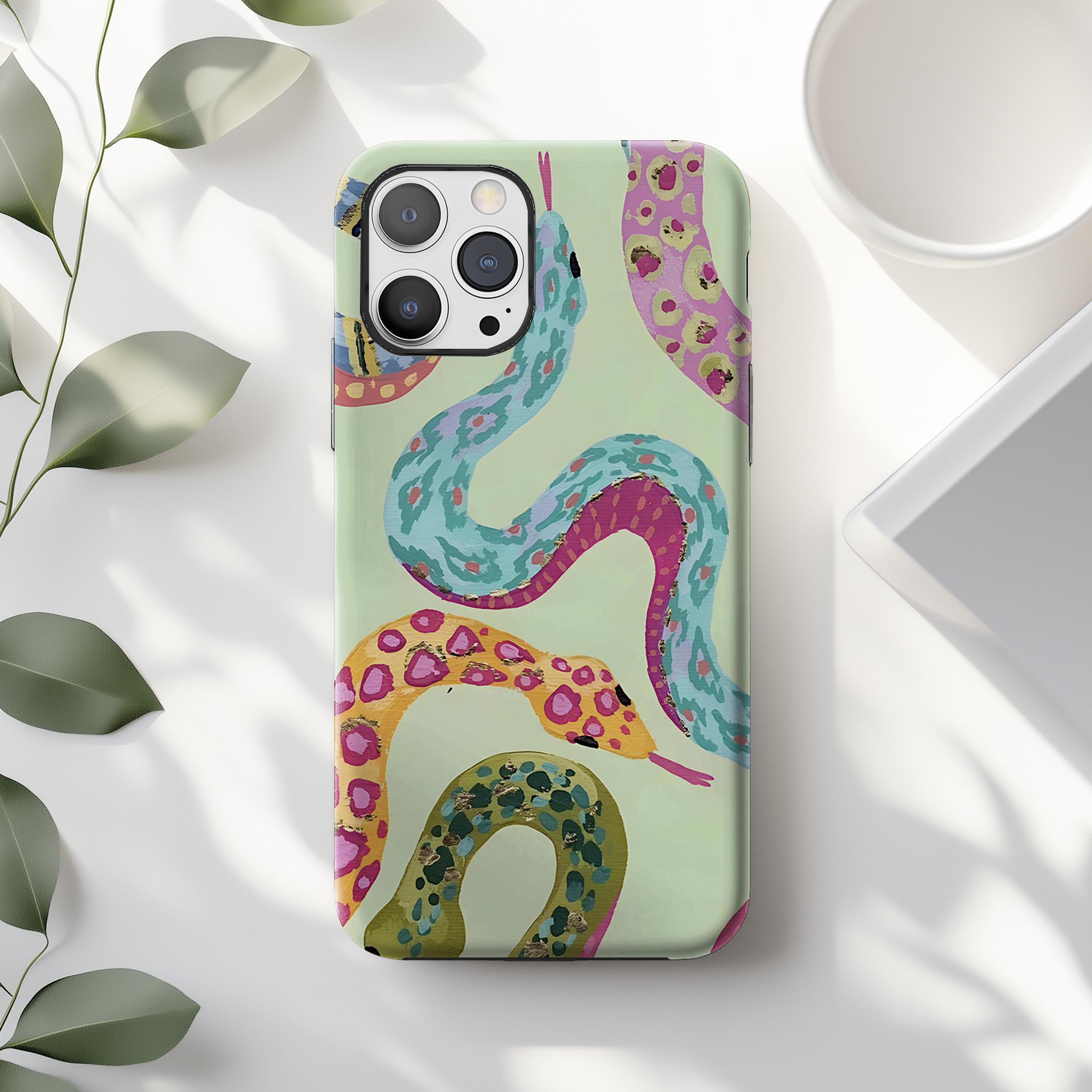 Artistic Snake Phone Case, Hand-painted Serpent Bold Unique Animal ...