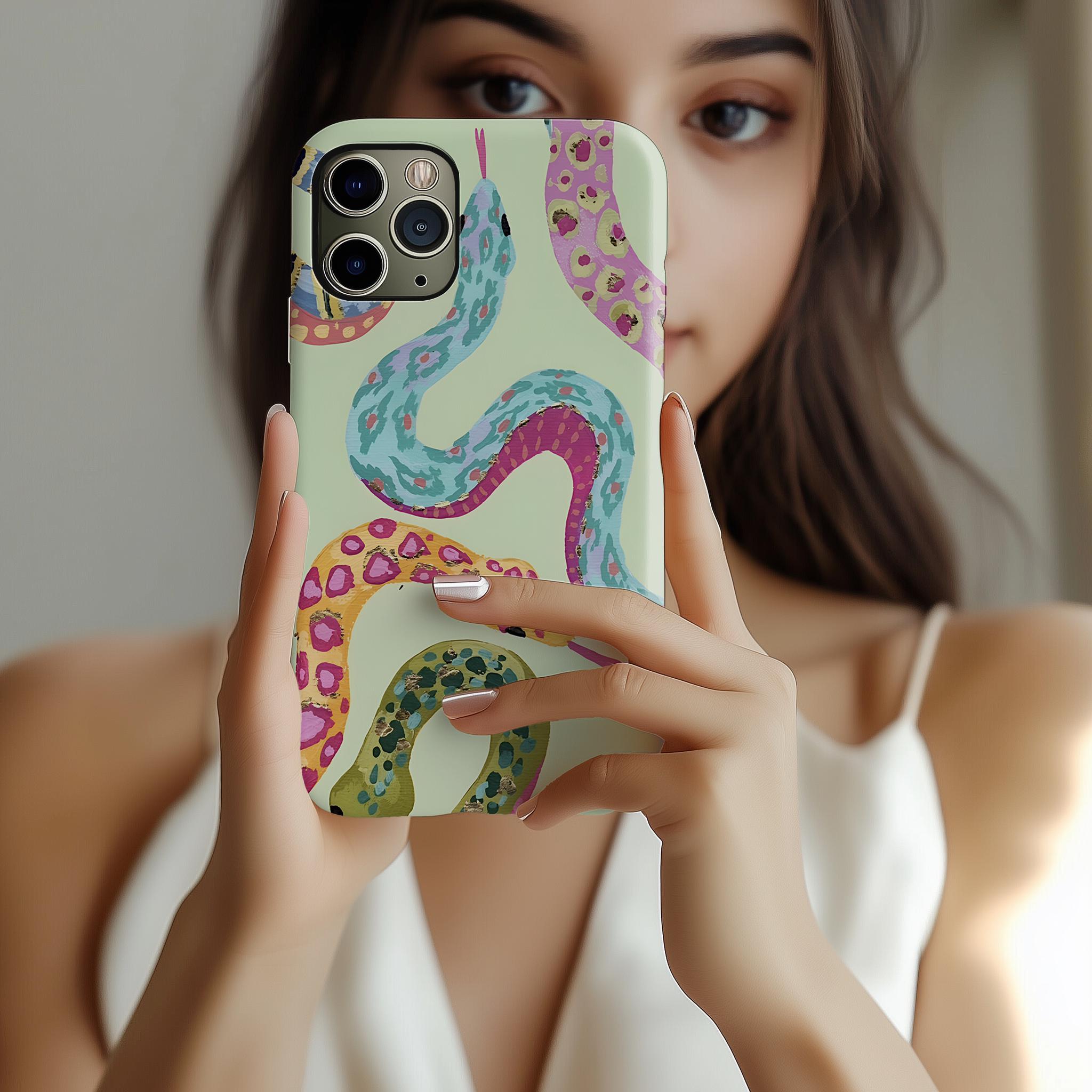 Artistic Snake Phone Case, Hand-painted Serpent Bold Unique Animal ...