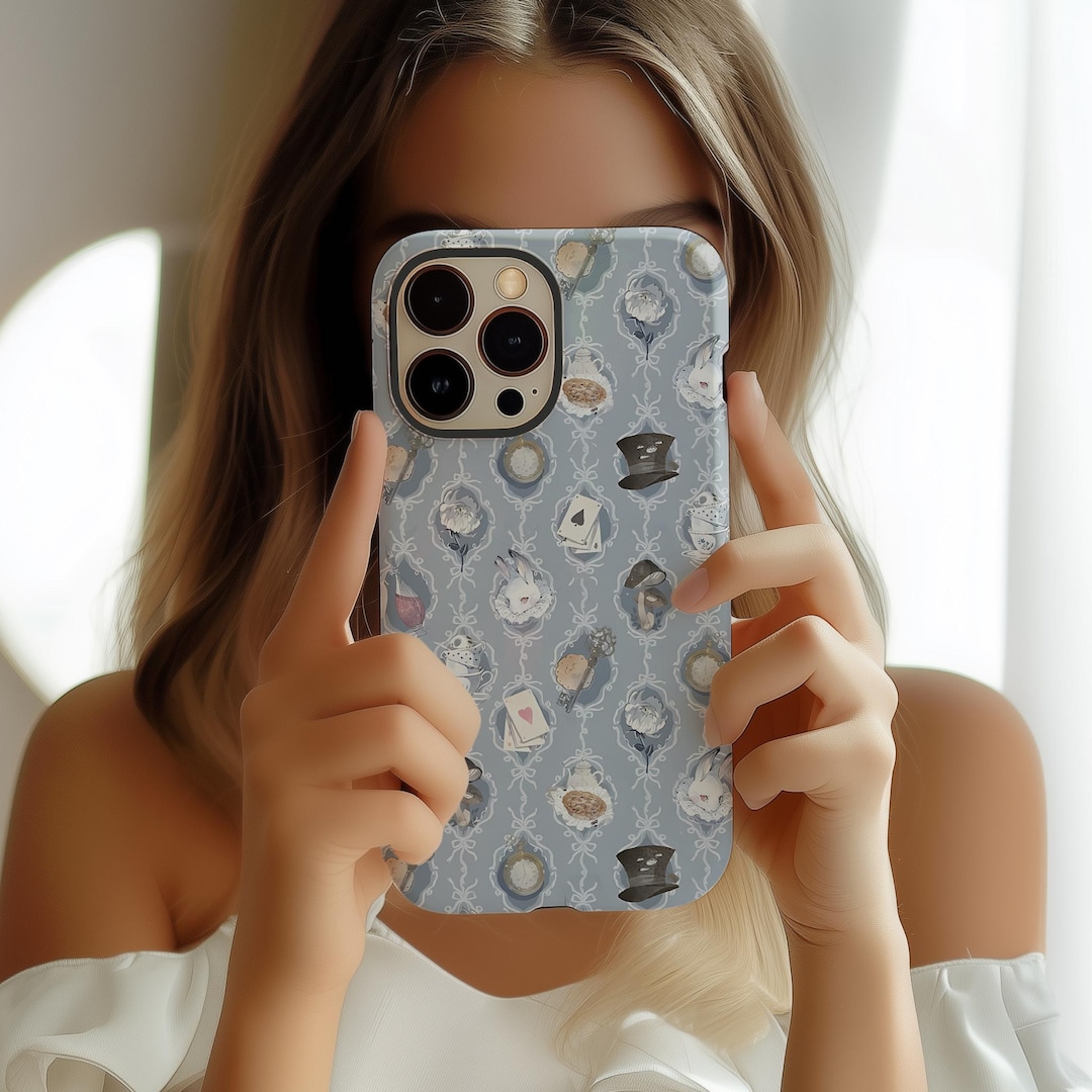 Whimsical Wonderland Phone Case: Vintage Rabbit Teacup iPhone 17 16 15 ...