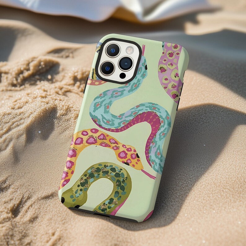 Artistic Snake Phone Case, Hand-painted Serpent Bold Unique Animal ...