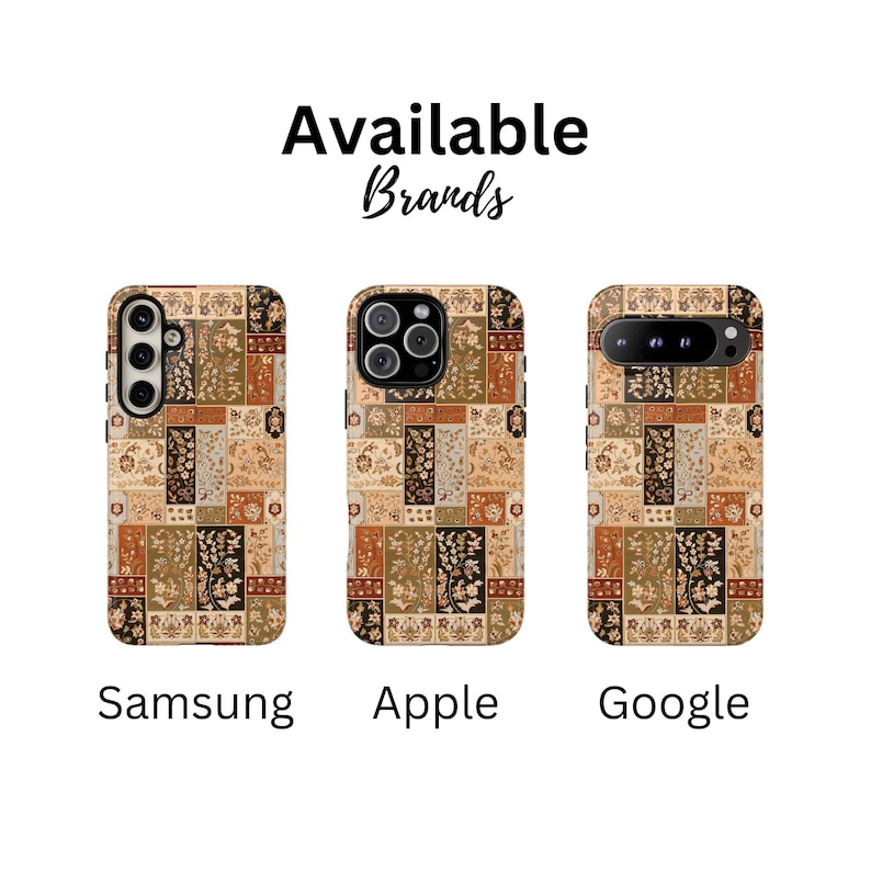 Vintage Floral Patchwork Phone Case: Boho Quilt Retro Fall Cottagecore ...