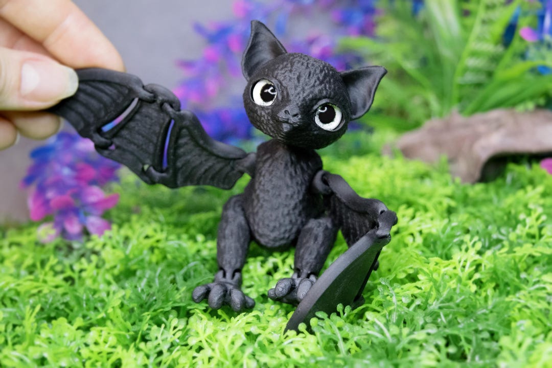 Articulated 3D Printed Bat With Glass Eyes - Etsy