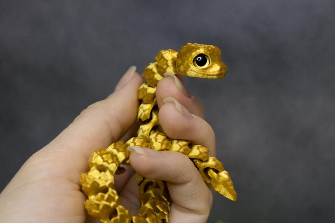 Mini Articulated Snake With Scales and Glass Eyes. Flexible Snake. 3D ...