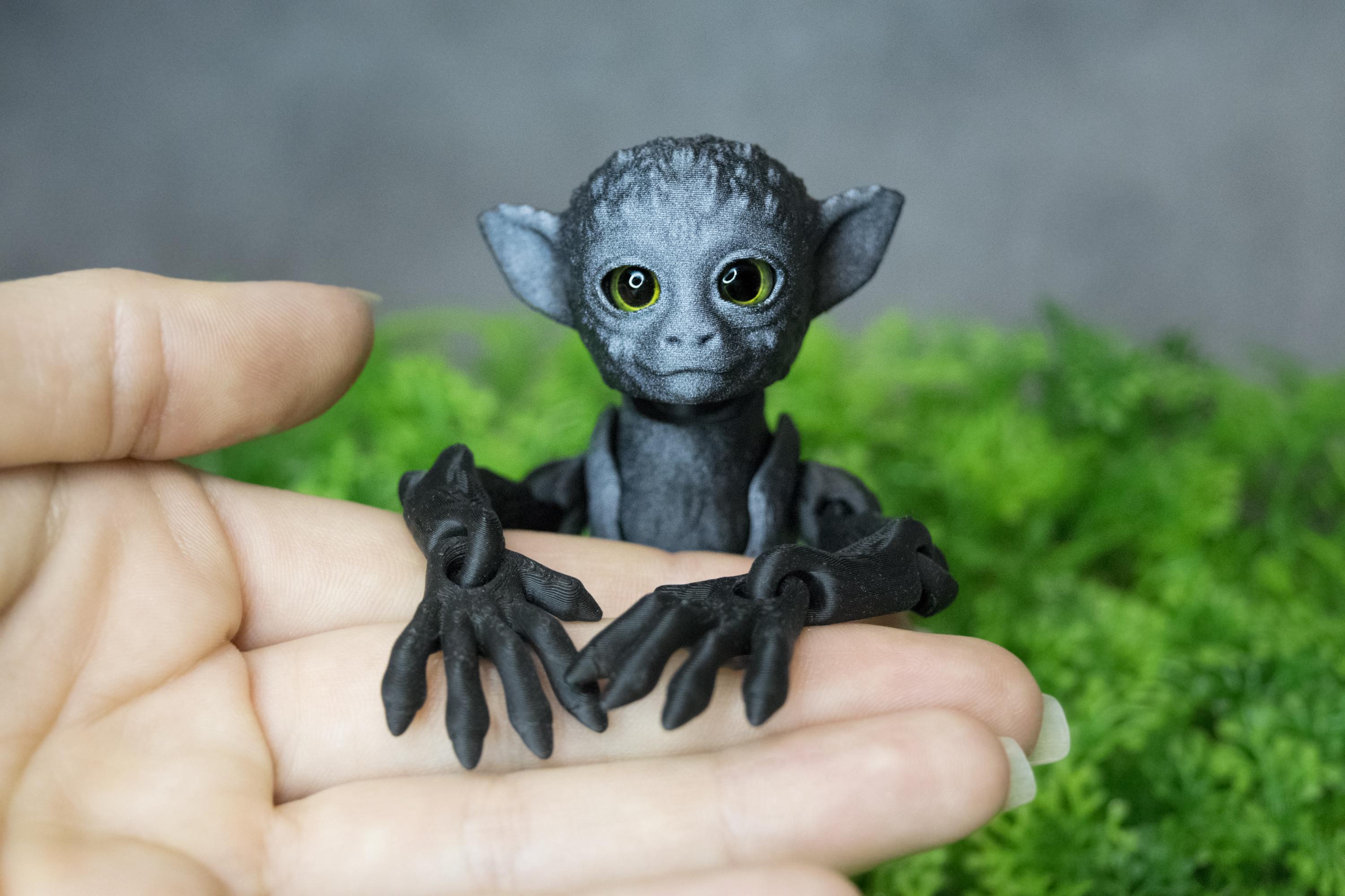 Articulated 3D Printed Monkey Toy: Posable Marmoset With Glass Eyes - Etsy