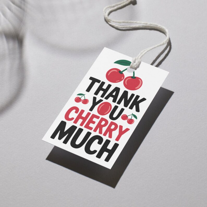 Thank You Tag Cherry Label Template Galentine Day Printable Label ...
