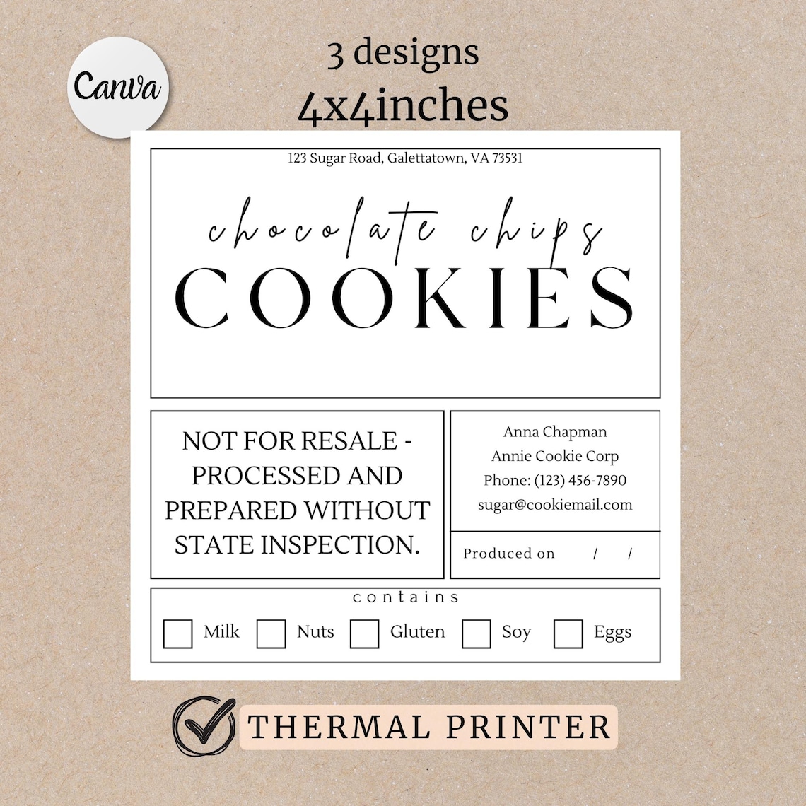 Cookie Label Info Template Alabama West Virginia Cottage Law Disclaimer ...