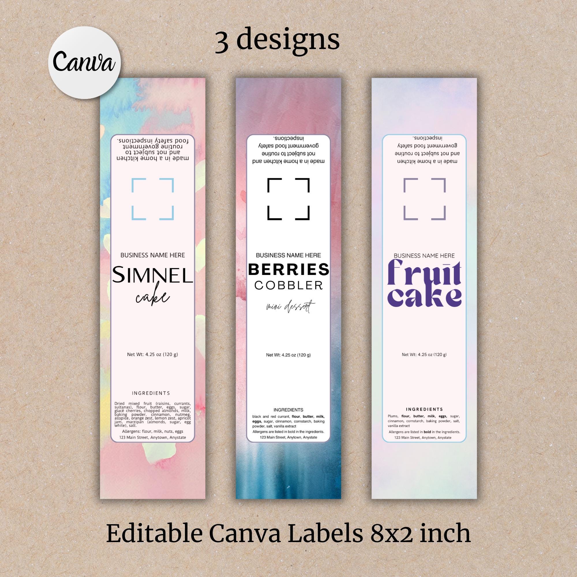 Mother Day Editable Mini Cake Tin Labels Watercolor Simnel Cake ...