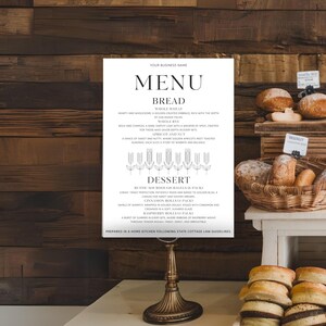 Bakery Price List Bread Menu Template Bundle Editable Bread Price List ...