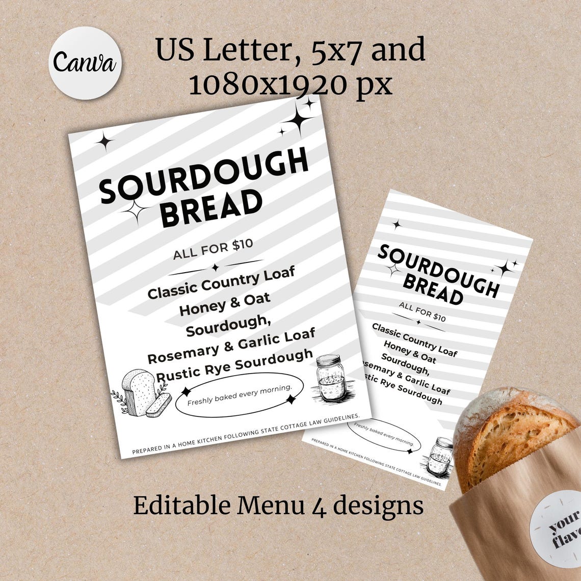 Bakery Price List Template Bundle Editable Bread Price List ...