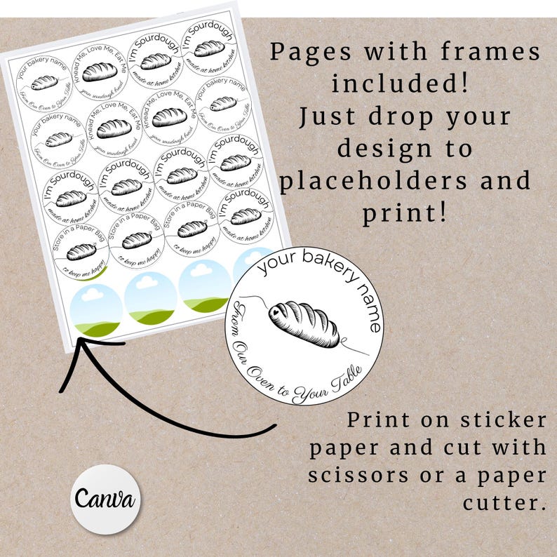 Sourdough Bread Editable Sticker Bakery Circle Label Bread Making ...