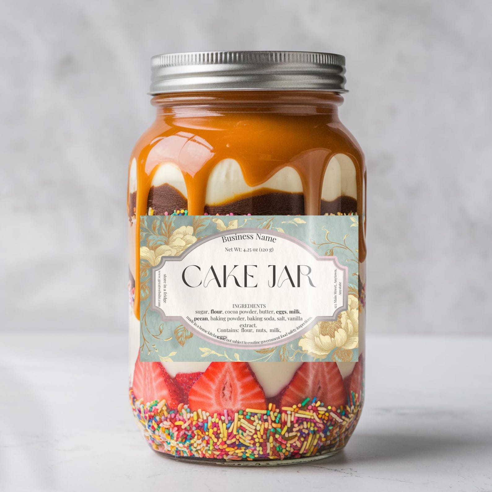 Cake Jar Label Cottage Kitchen Home Cakery Small Cakes Labels Victorian ...