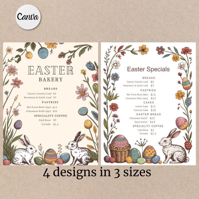 Bakery Easter Decor Label Bundle 11 Editable Cottage Food Labels for ...