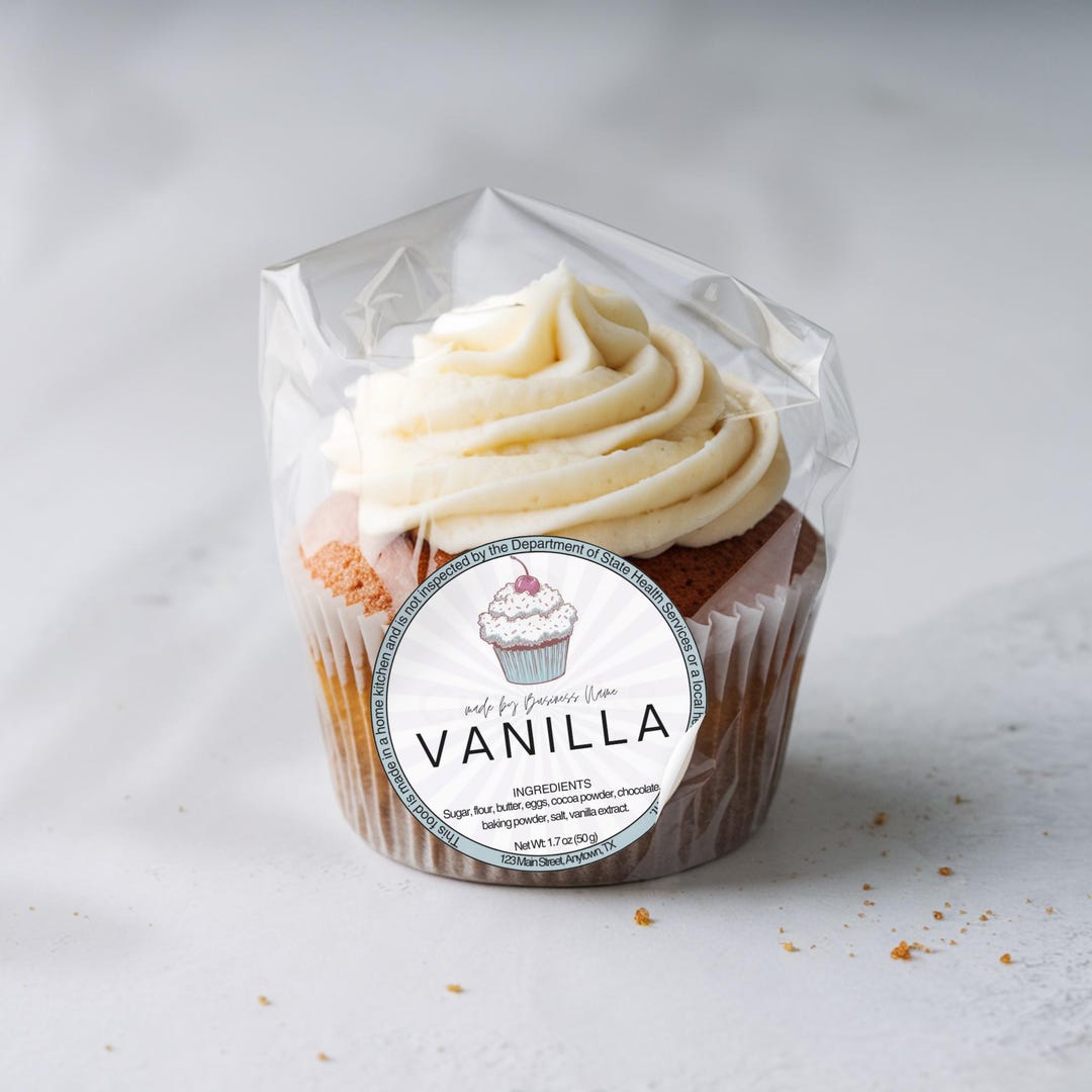 Retro Cupcake Labels Classic USA Cupcake Flavors Seals Custom ...