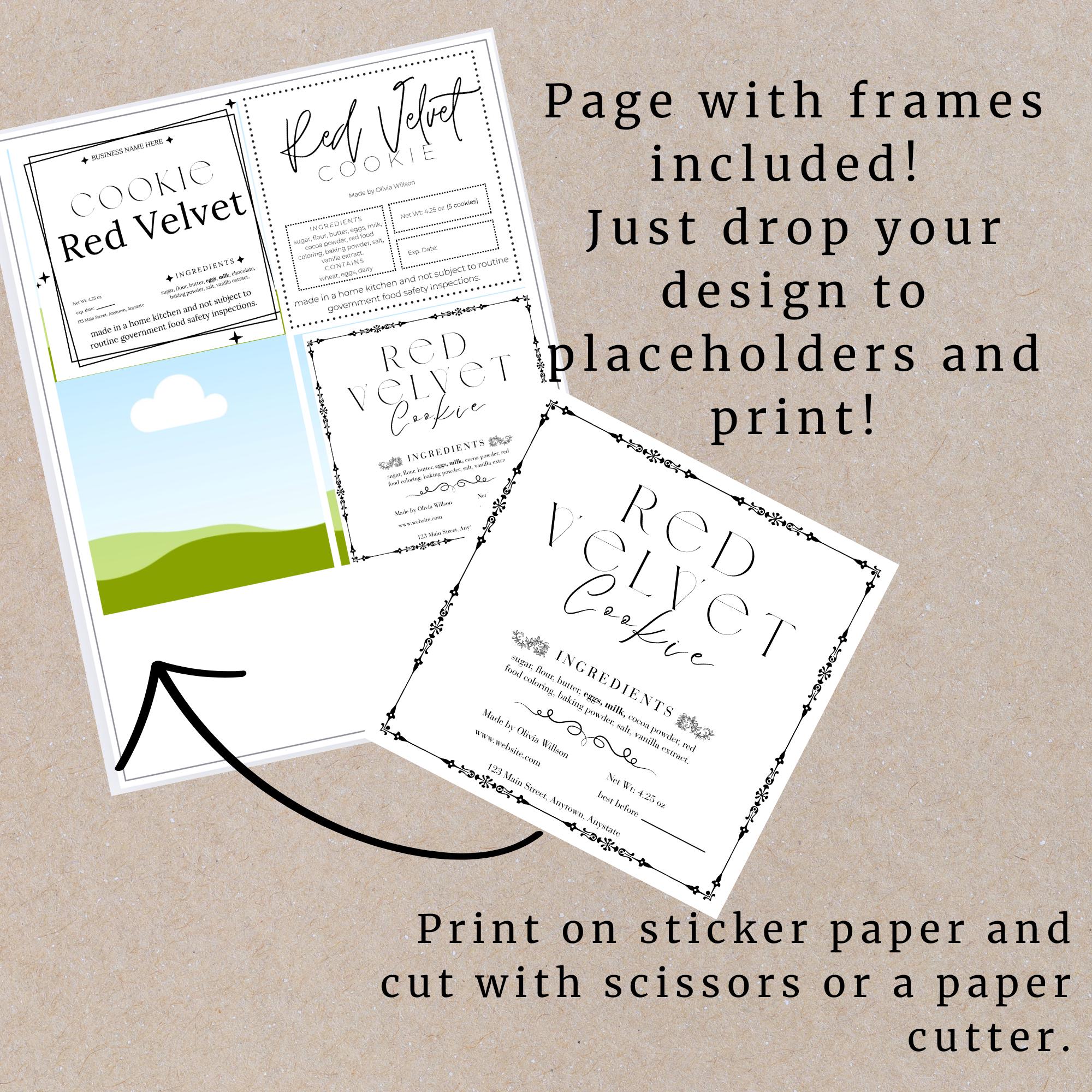 Cookie Label Template Minimalist Home Baked Cookie Description Cottage ...