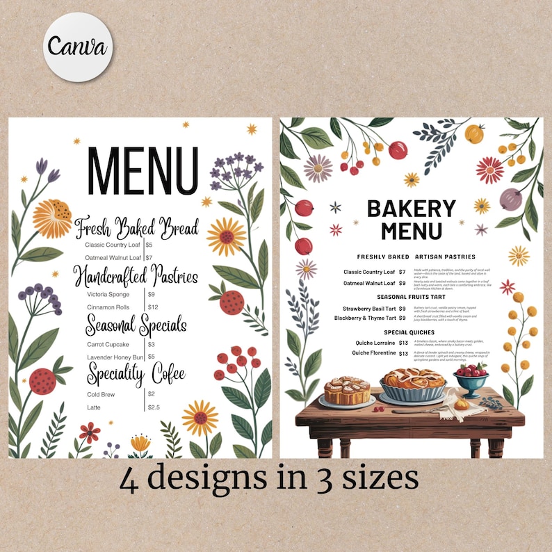 Bakery Price List Template Bundle Editable Bread Price List ...