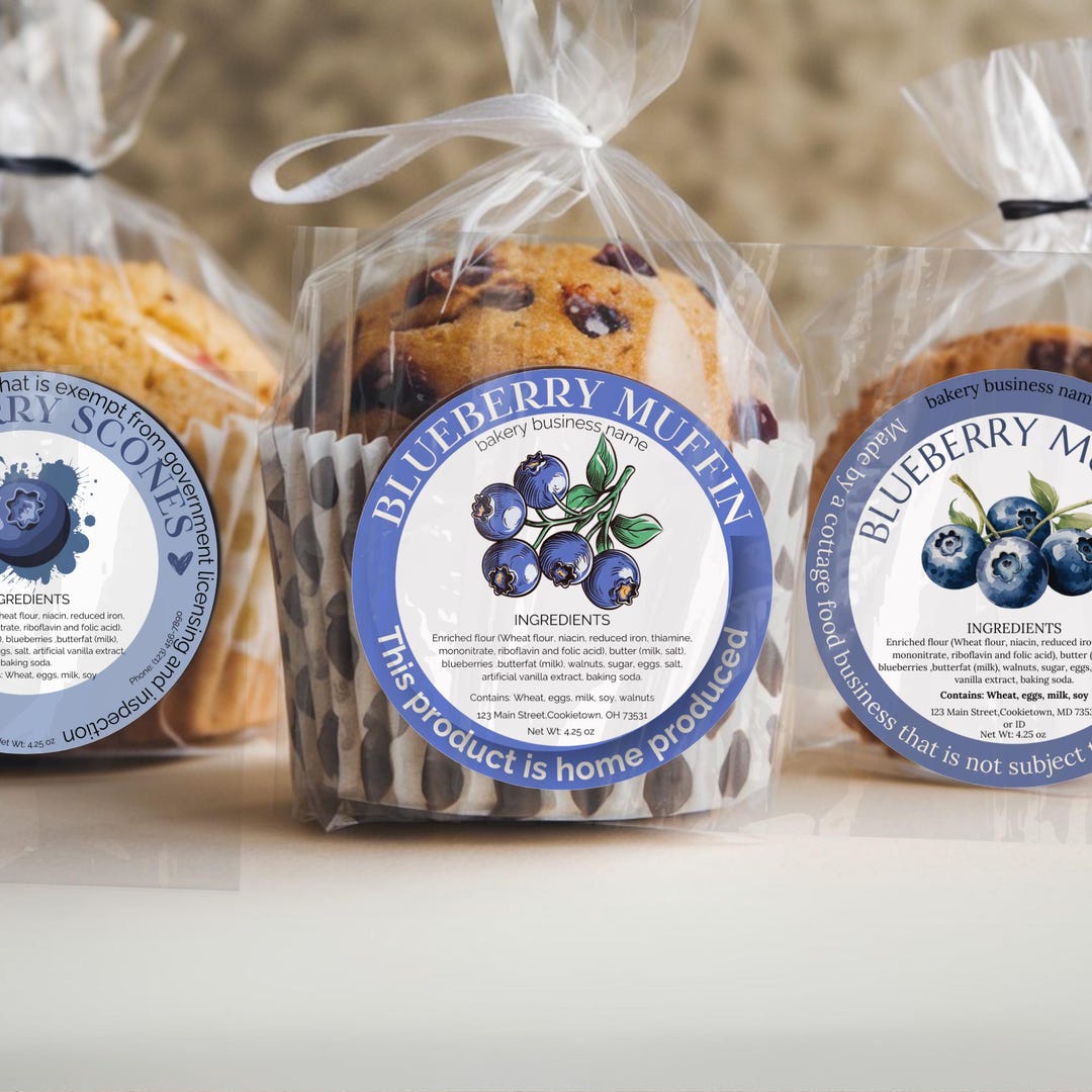Blueberry Flavor Sticker Cottage Law Texas Illustrated Label Maryland ...