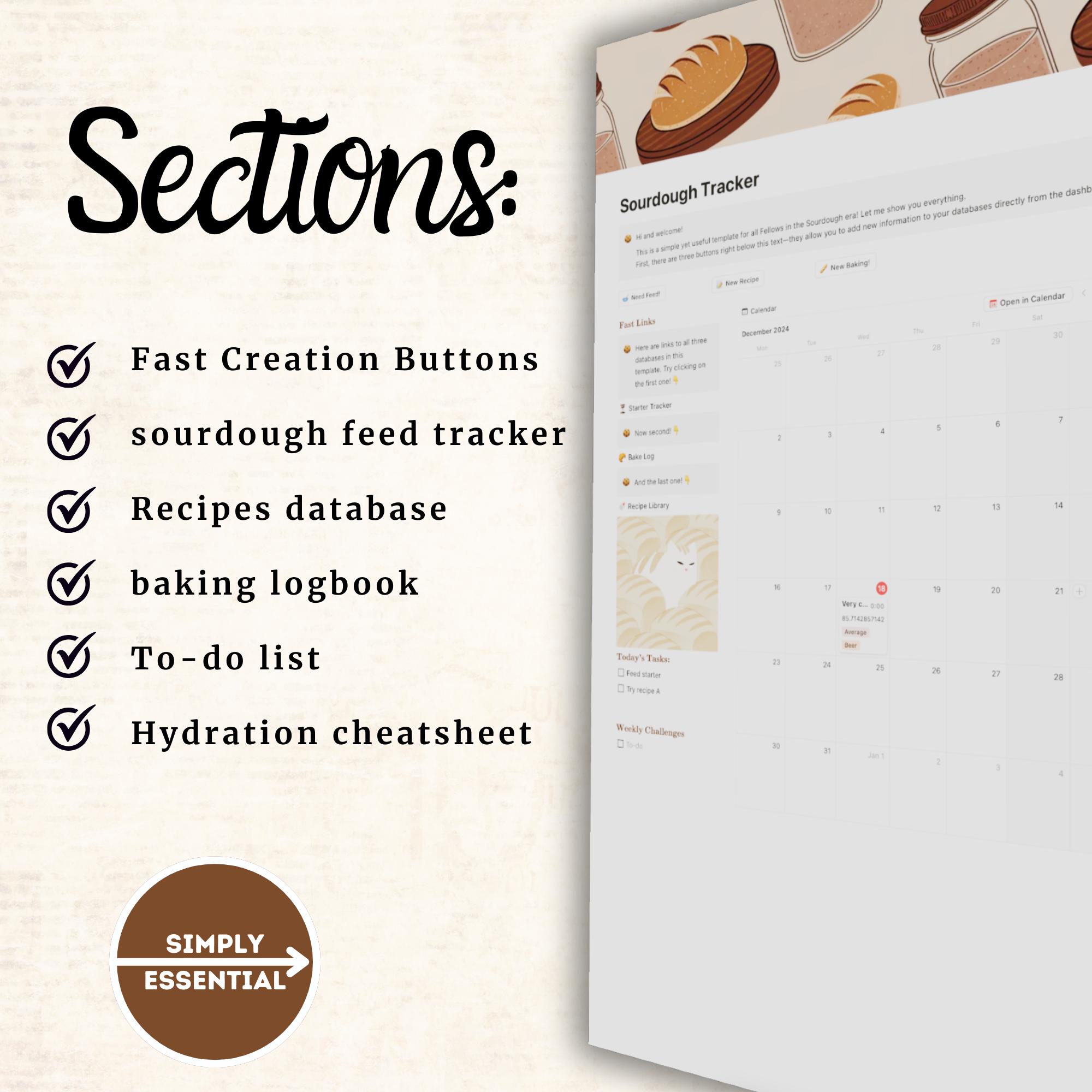 Sourdough Starter Feed Journal Notion Template Bread Making Log Journal ...