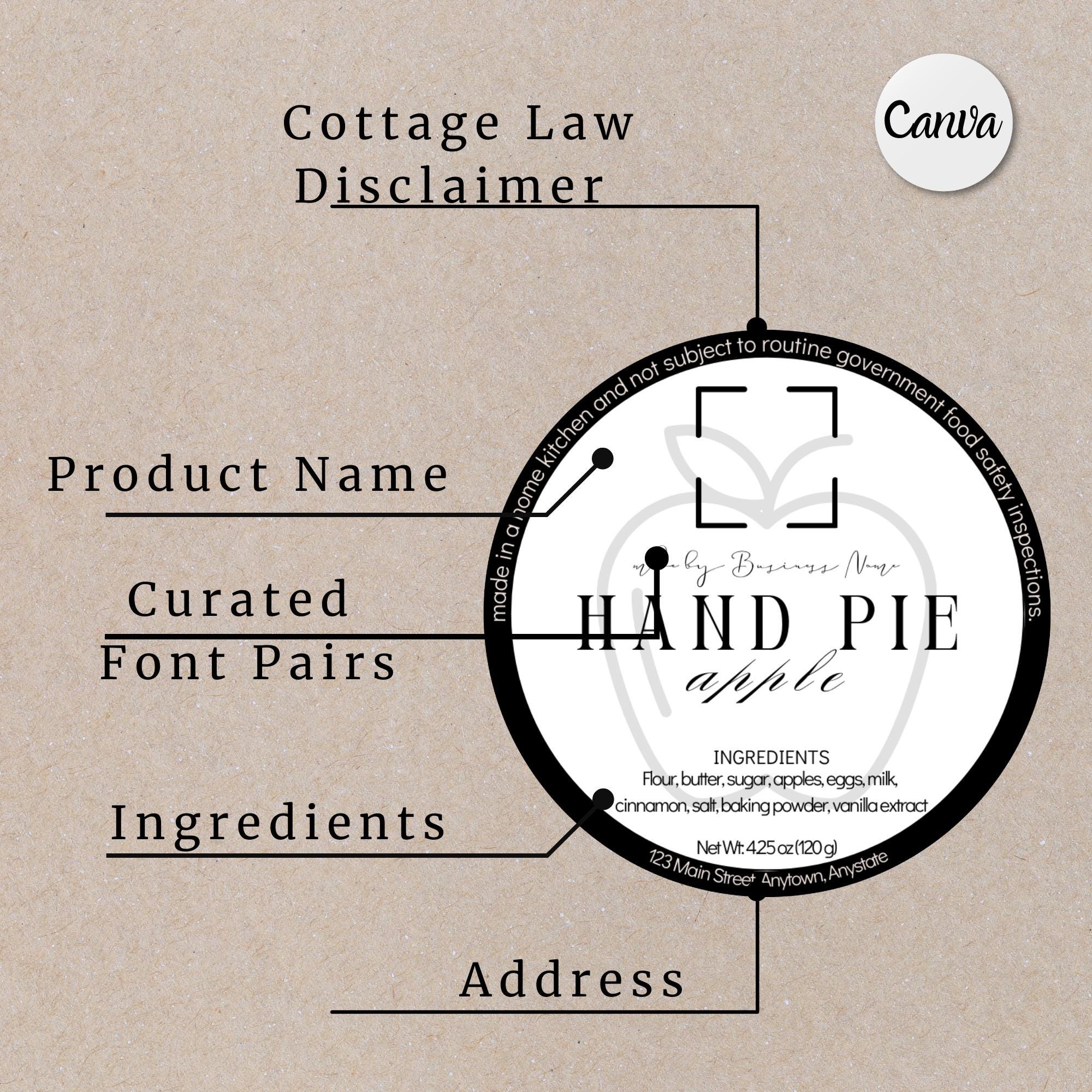 Brownie Editable Flavor Label Template Round Small Sticker Baking ...