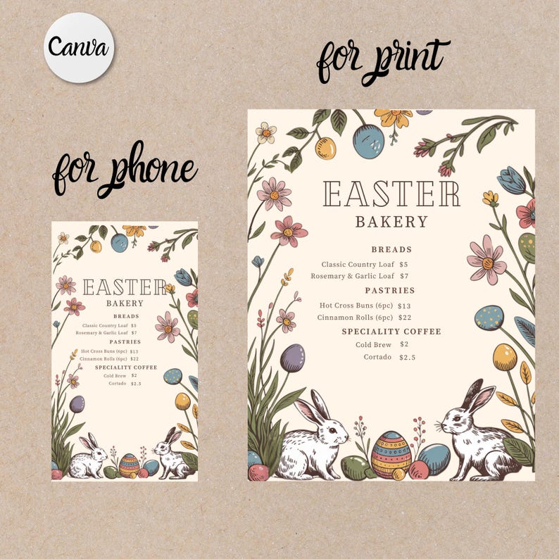 Bakery Easter Decor Label Bundle 11 Editable Cottage Food Labels for ...