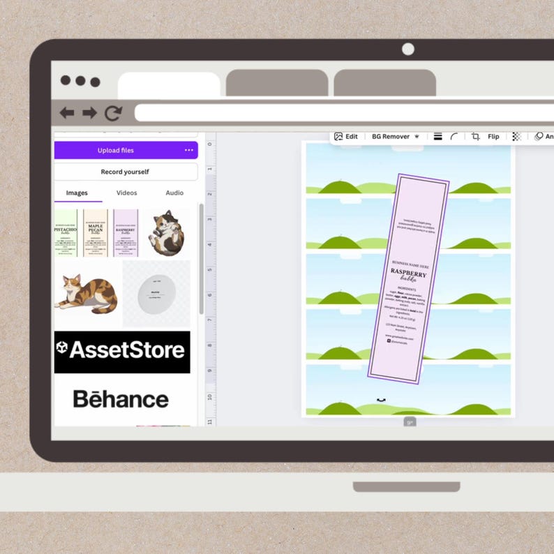 Editable Mini Loaf Tin Pan Label Template Mini Loaf Baking Pan Home ...