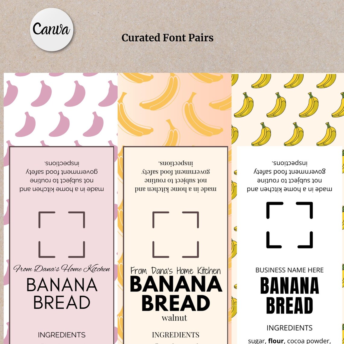 Printable Mini Loaf Pan Desserts Tag Banana Bread Christmas Wraps Mini ...