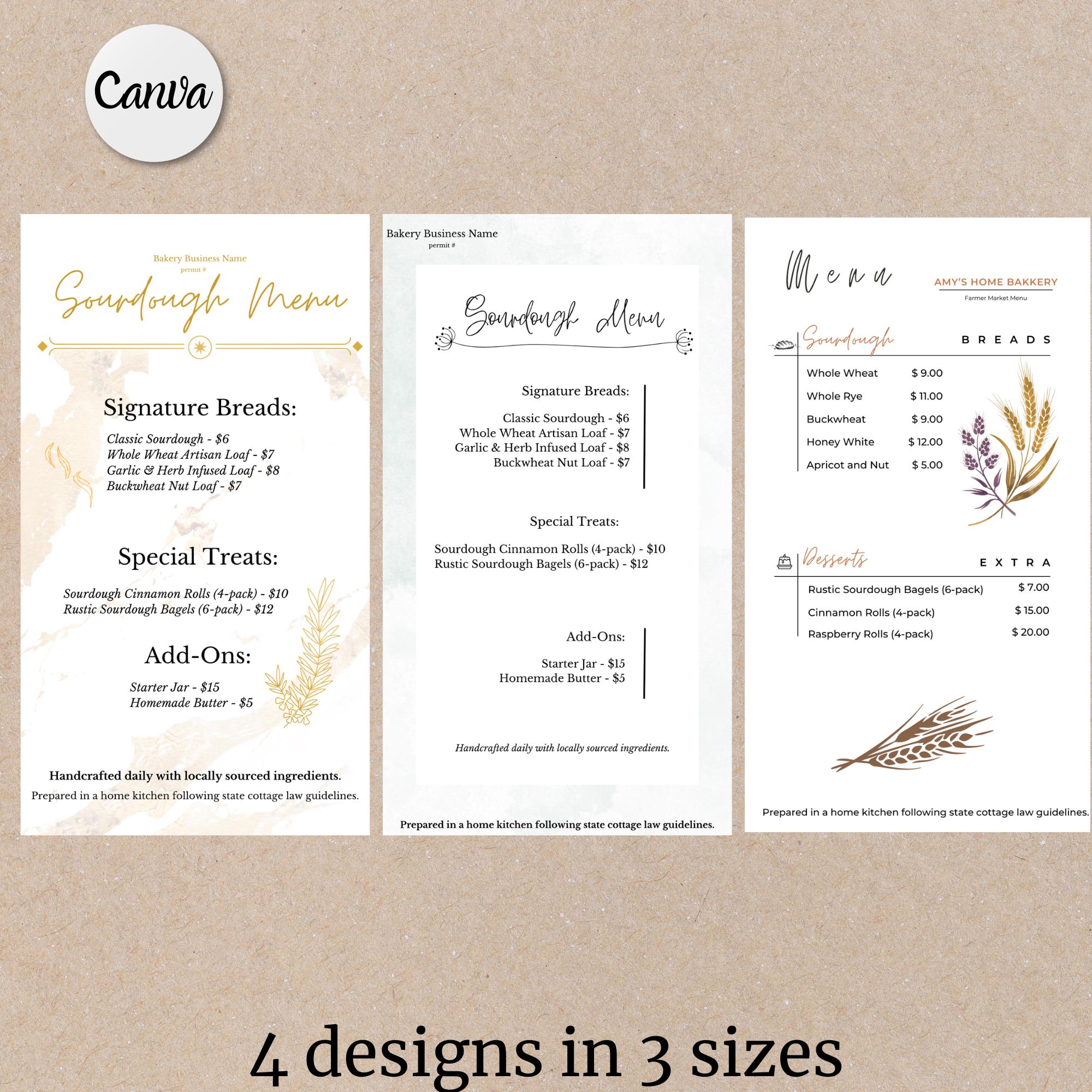 Bakery Price List Template Bundle Editable Bread Price List ...