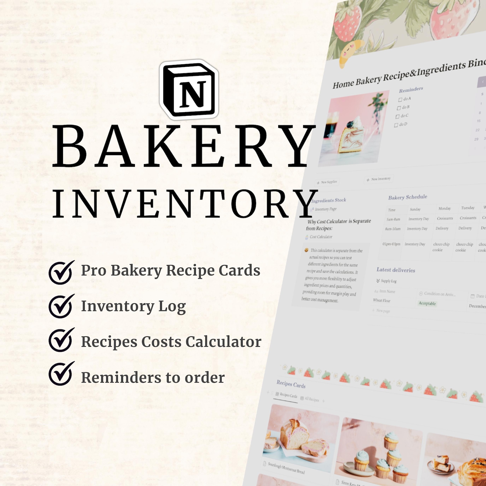 Bakery Inventory Log Notion Template Ingredient Supply Inventory Log ...
