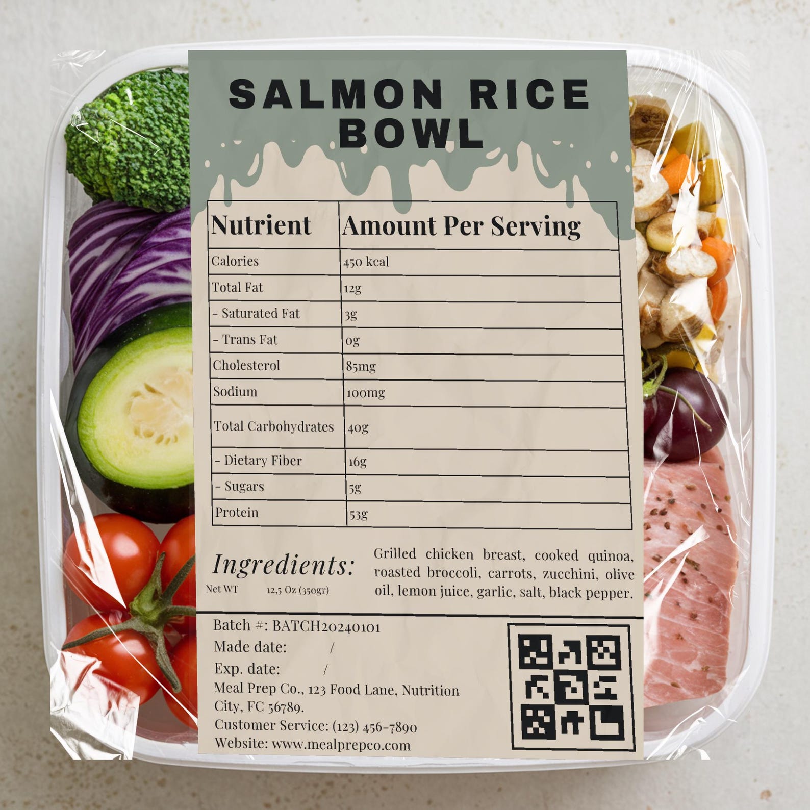 Food Label Meal Prep Sticker Editable Template Canva Lid Label ...
