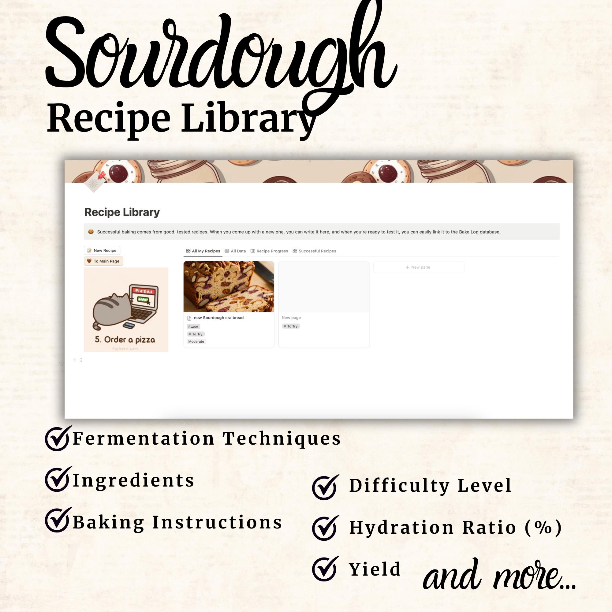 Sourdough Starter Feed Journal Notion Template Bread Making Log Journal ...