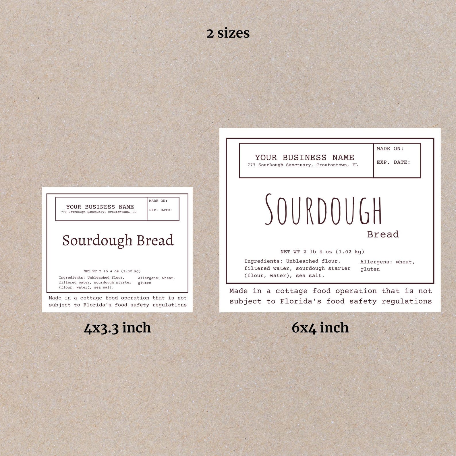 Sourdough Bread Label Cottage Law Sourdough Ingredient Label Card Masa ...