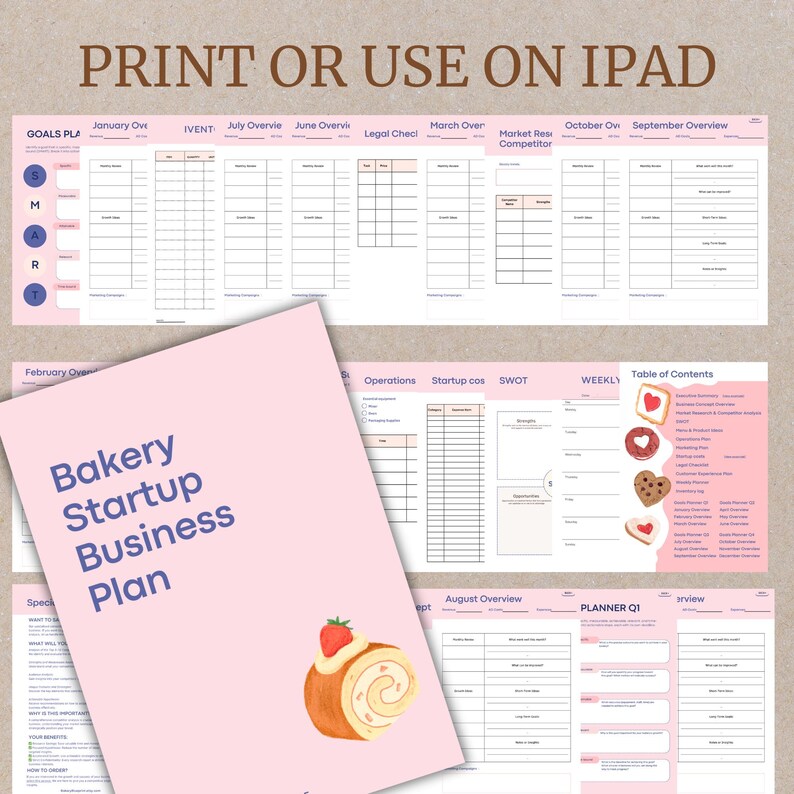 Bakery Business Plan Template Baking Startup Business Workbook Template ...