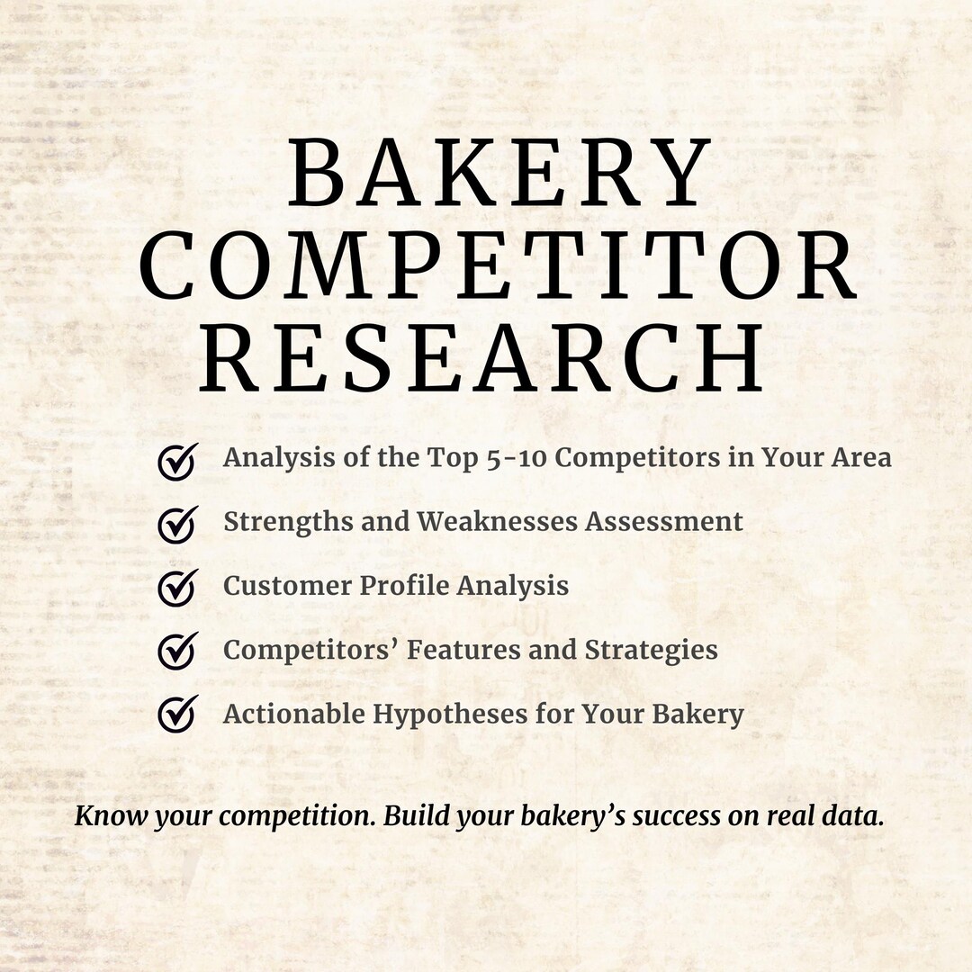 Bakery Startup Competitor Research Competitor Analysis for Small ...