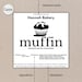 Muffin Label Template for Bakery Packaging Editable Canva Tag for ...