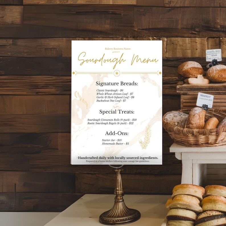 Bakery Price List Template Bundle Editable Bread Price List ...