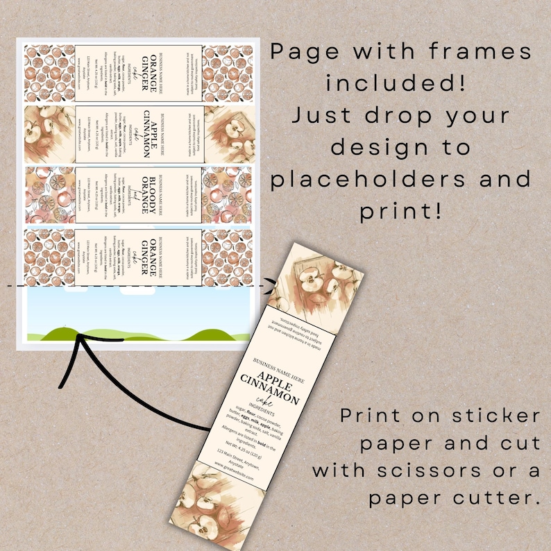 Editable Mini Cake Tin Label Template Mini Loaf Baking Pan Label Mini ...