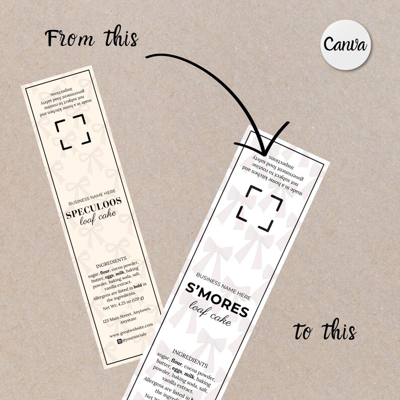 Printable Mini Loaf Pan Desserts Tag Red Tag Mini Editable Mini Cake ...