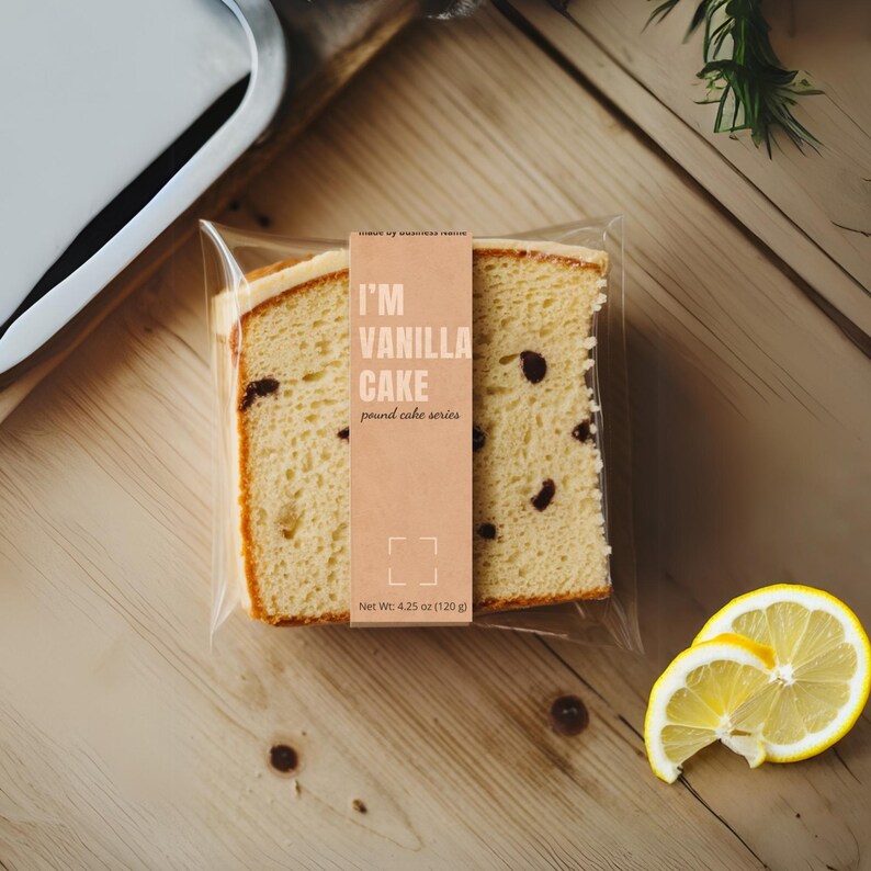 Vanilla Cake Loaf Slice Editable Sticker Template Bite Size Cake ...