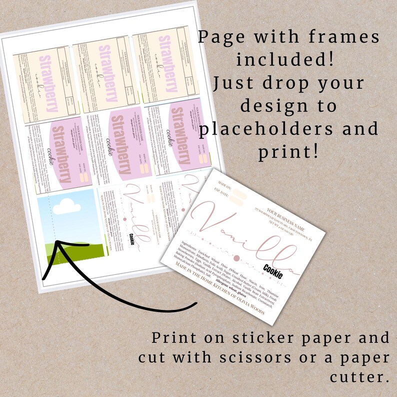 Cookie Cottage Law Label Texas Sticker Strawberry Flavor Stickers ...