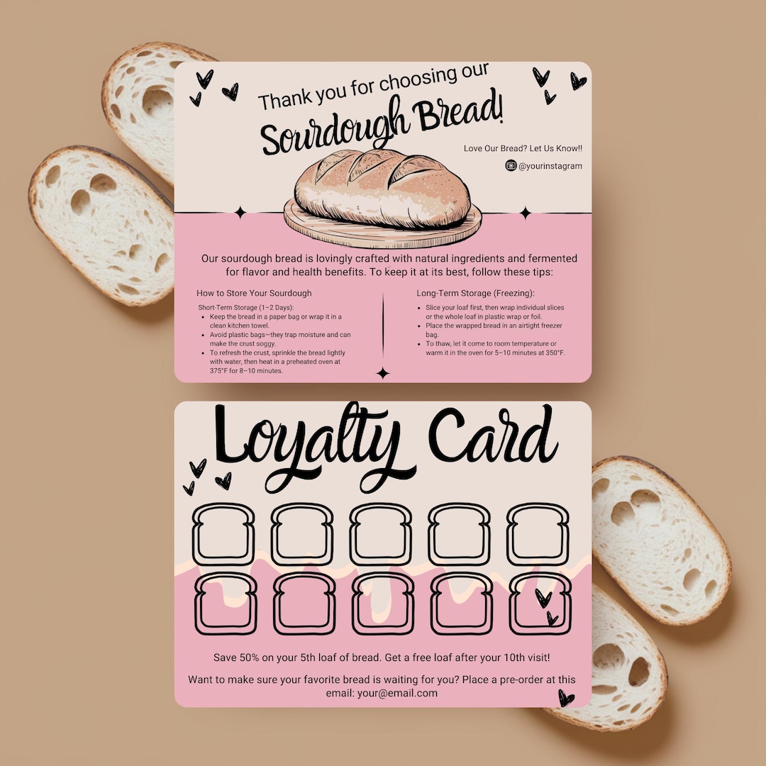 Sourdough Bread Care Card How to Store Sourdough Instruction Bread Care Guide Wild Yeast Bread ...