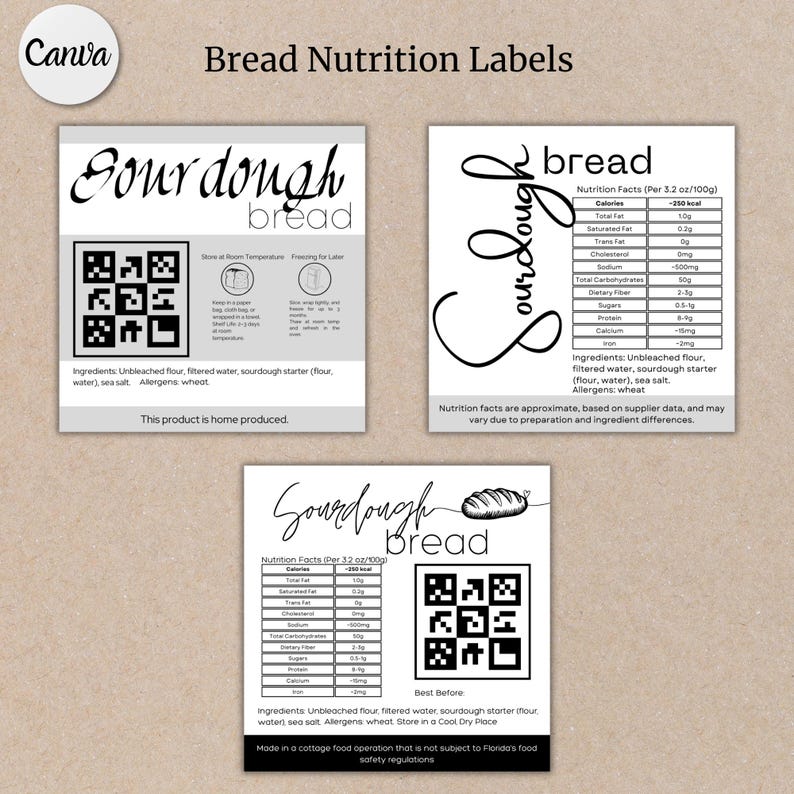 Label Design With QR Code for Sourdough Bread Bakery Ohio Cottage Law ...
