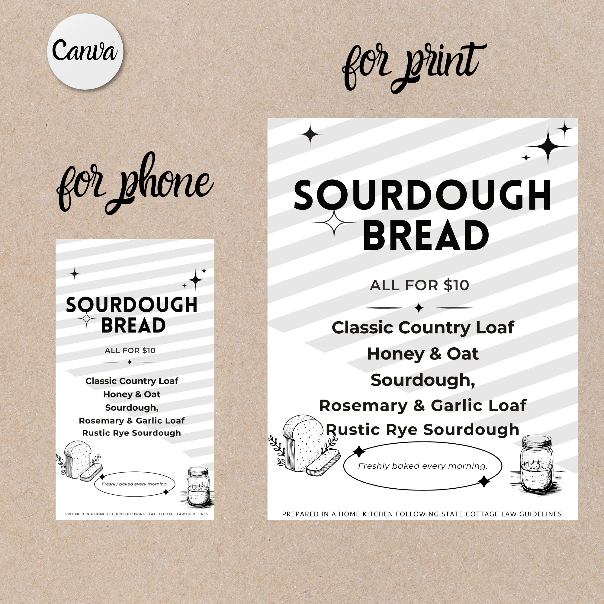 Sourdough Bread Price List Template Bundle Editable Bread Price List ...