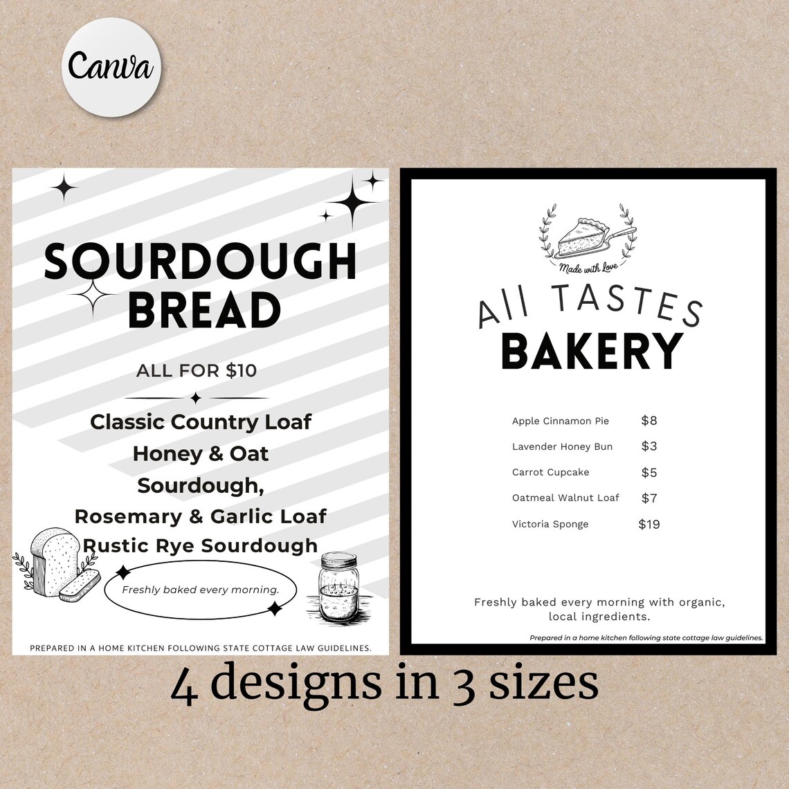 Sourdough Bread Price List Template Bundle Editable Bread Price List ...
