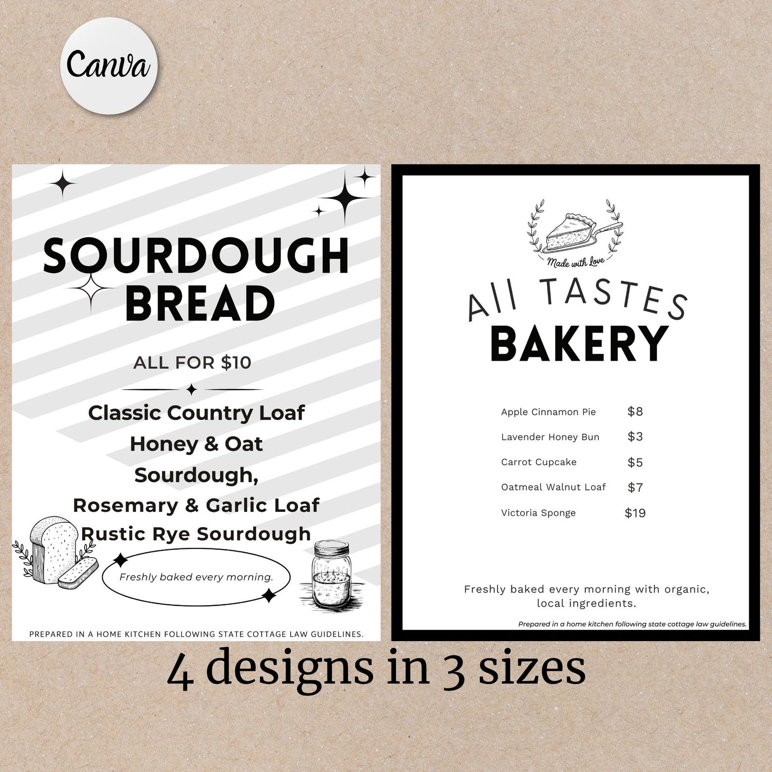 Bakery Price List Template Bundle Editable Bread Price List ...